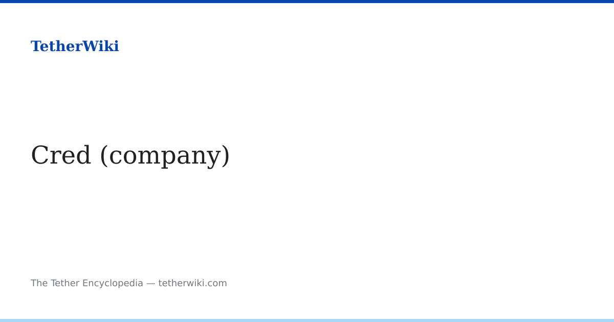 Cred (company) – TetherWiki